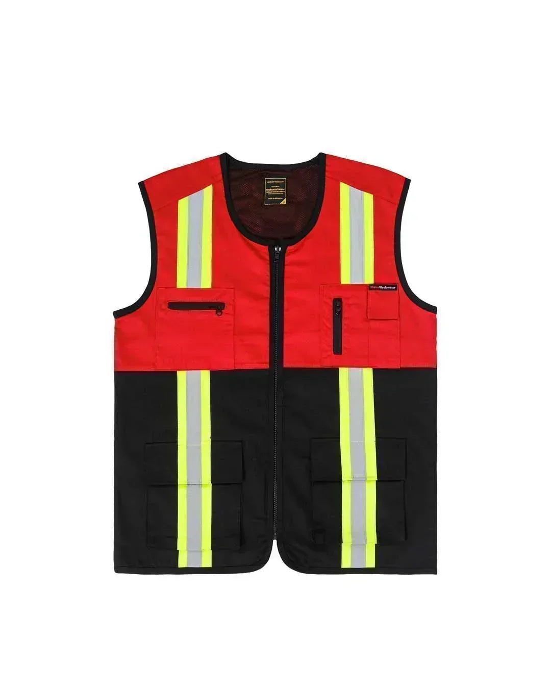 Premium Red Black Safety Vest | MOKOWORKWEAR Safety Vest – Mokoworkwear